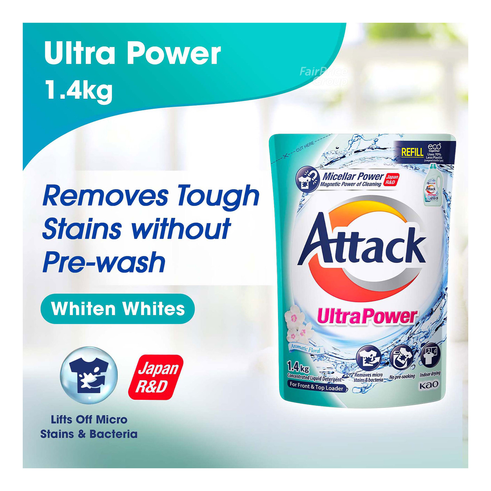 Attack Liquid Detergent Refill - Ultra Power (Aromatic Floral) | NTUC ...