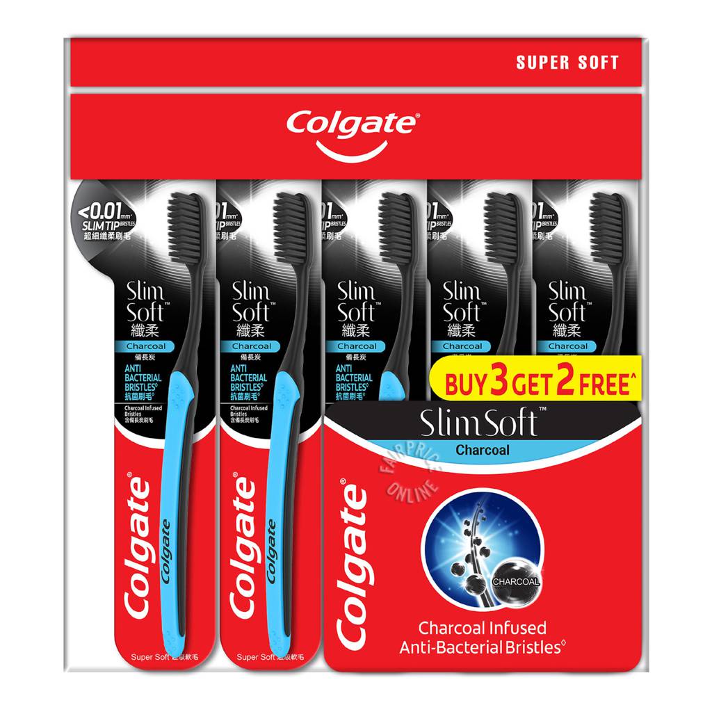 Colgate Slim Soft Toothbrush - Charcoal | NTUC FairPrice