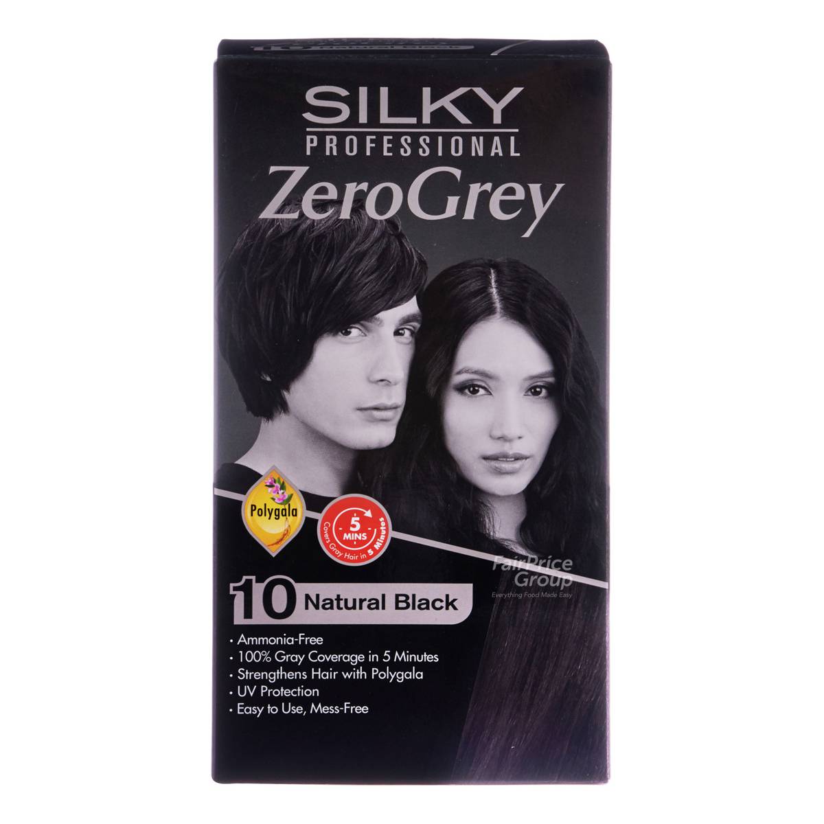 Silky Professional ZeroGrey Hair Colour - 10 Natural Black | NTUC FairPrice