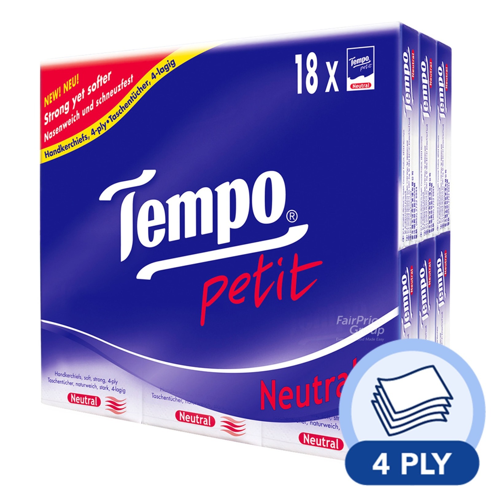 Tempo Petit Handkerchief - Neutral (4ply) | NTUC FairPrice