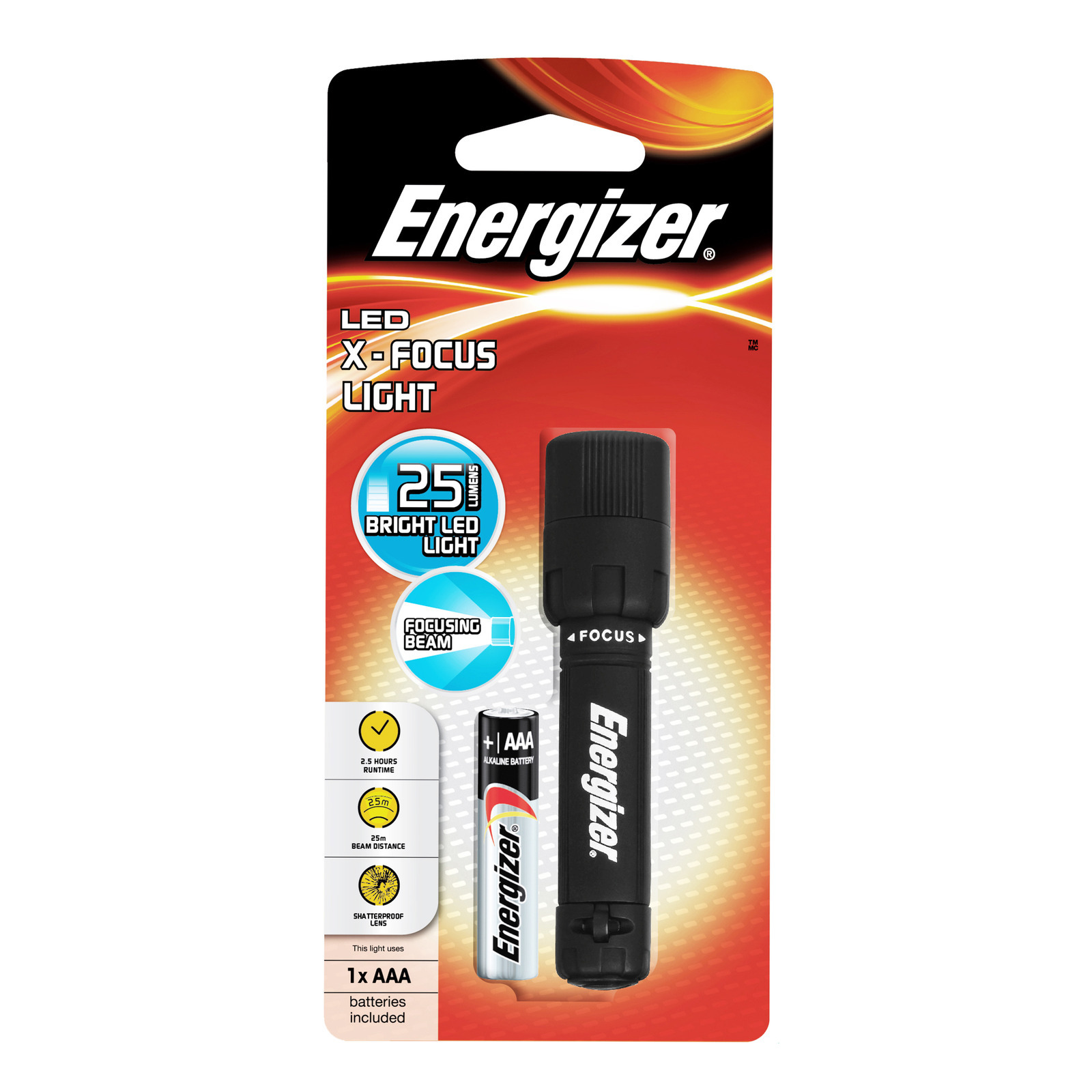 Energizer Flashlight + AAA Battery - LED X-Focus Light | NTUC FairPrice