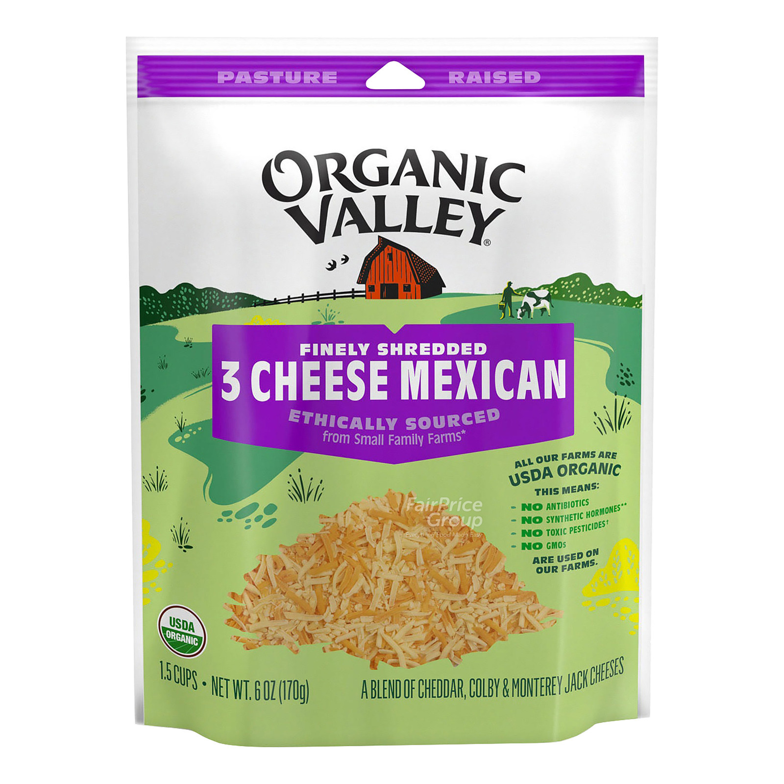 Organic Valley Finely Shredded Cheese - Mexican Blend | NTUC FairPrice