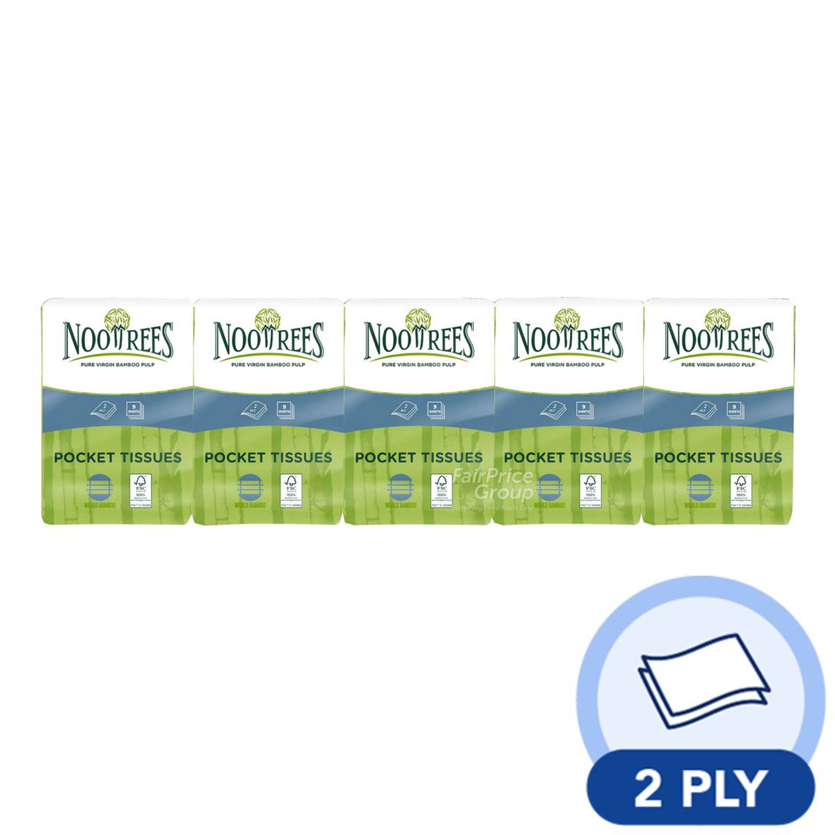 NooTrees Bamboo Pulp Pocket Tissue (2ply) | NTUC FairPrice