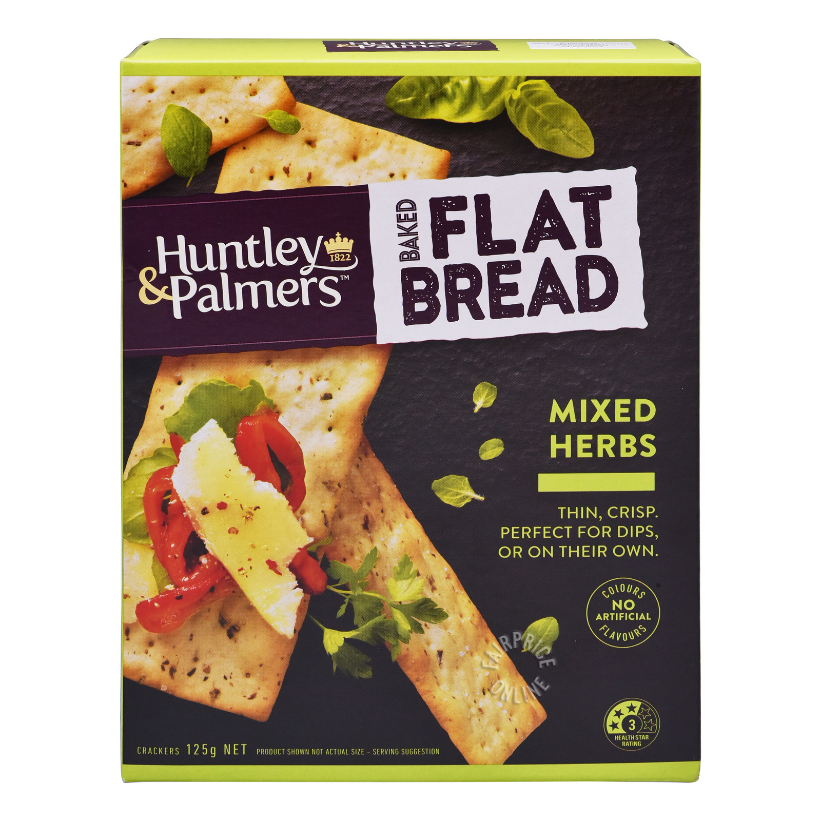 Huntley & Palmers Baked Flat Bread - Mixed Herbs | NTUC FairPrice