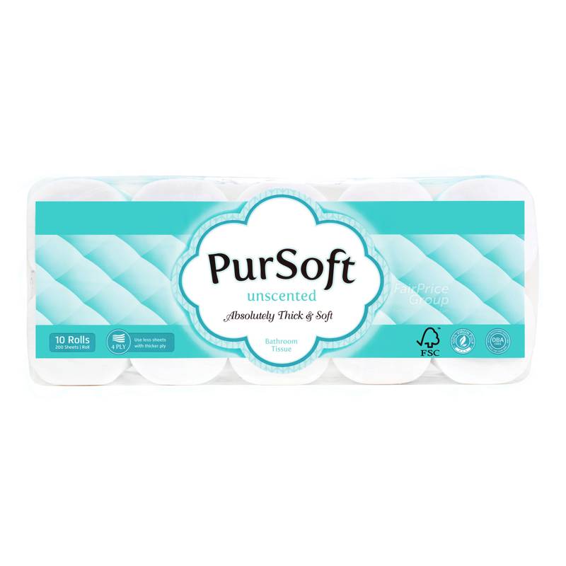 PurSoft Bathroom Tissue Roll - Unscented (4-Ply) | NTUC FairPrice