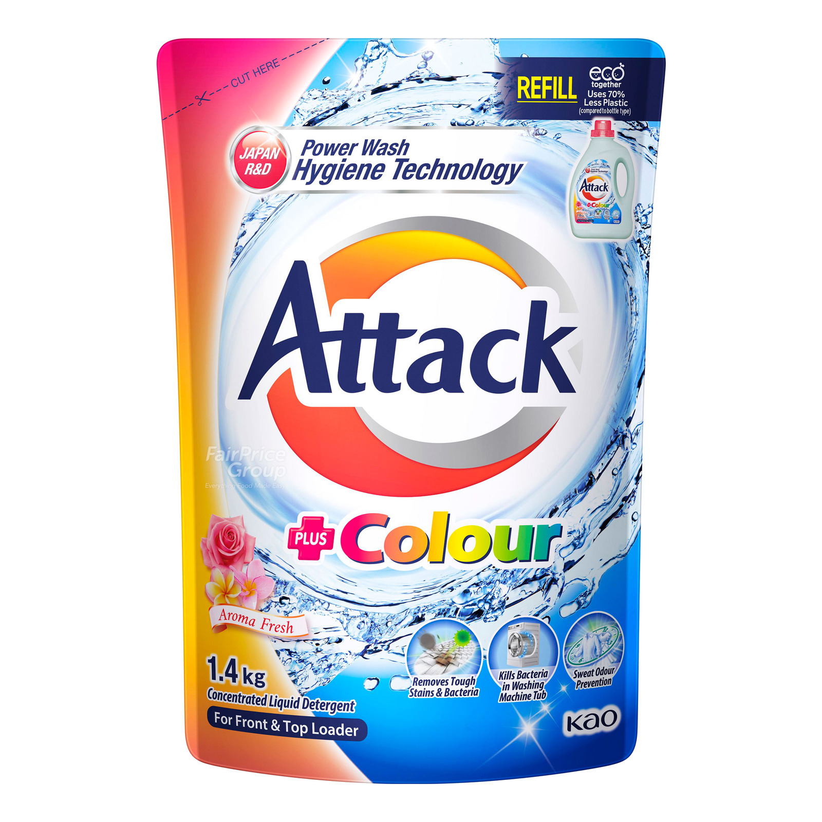 Attack Liquid Detergent Refill - Plus Colour (Aroma Fresh) | NTUC FairPrice