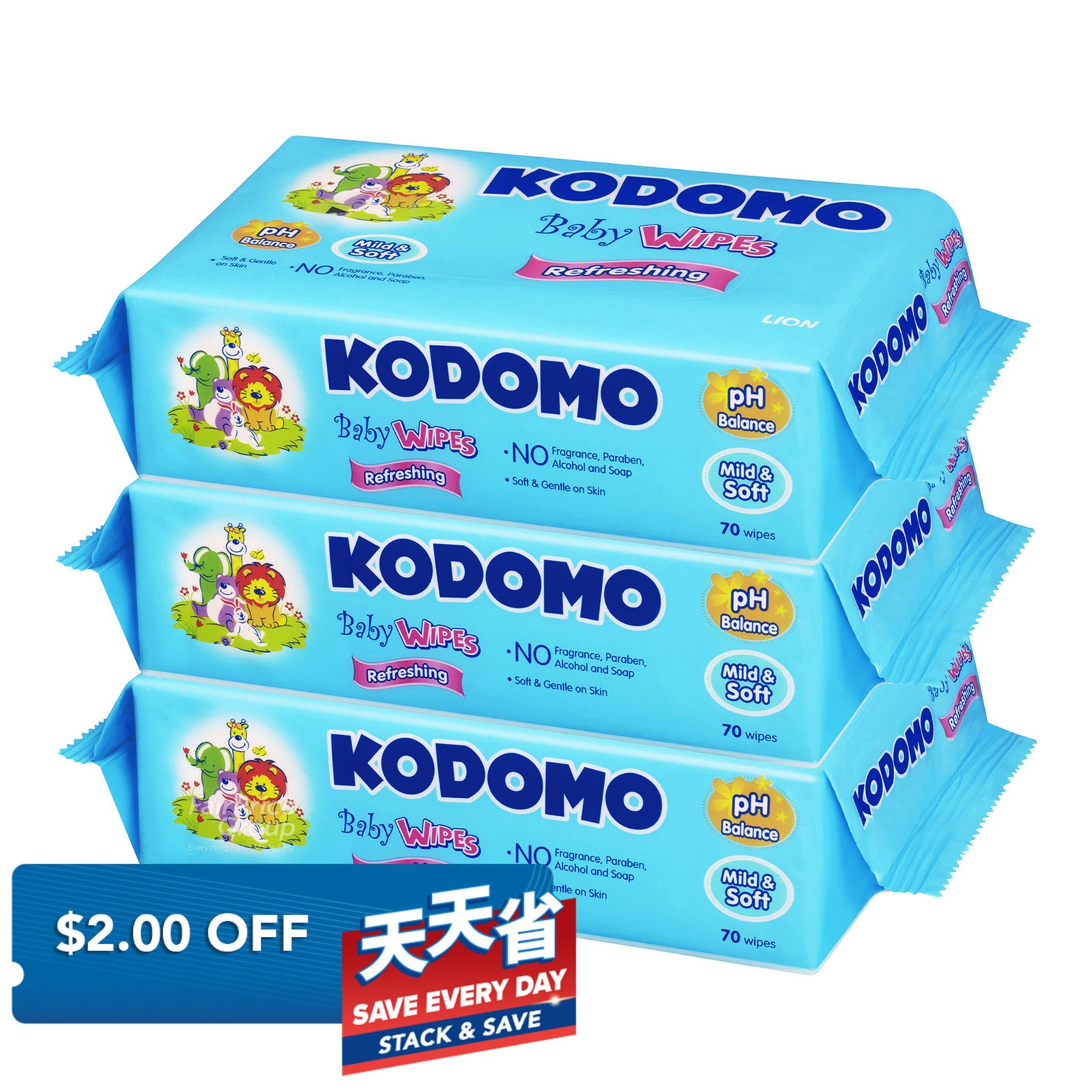Kodomo Baby Wipes - Refreshing | NTUC FairPrice