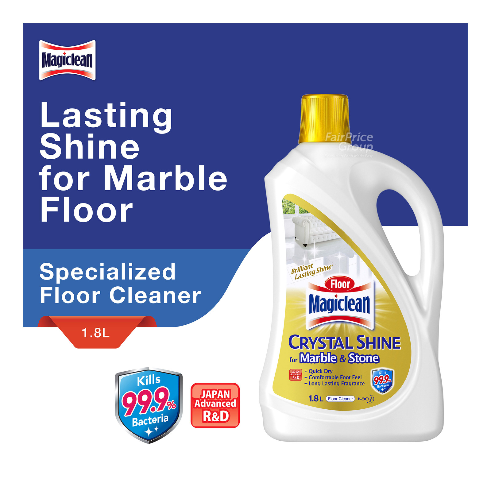 Magiclean Floor Cleaner - Crystal Shine for Marble & Stone | NTUC FairPrice