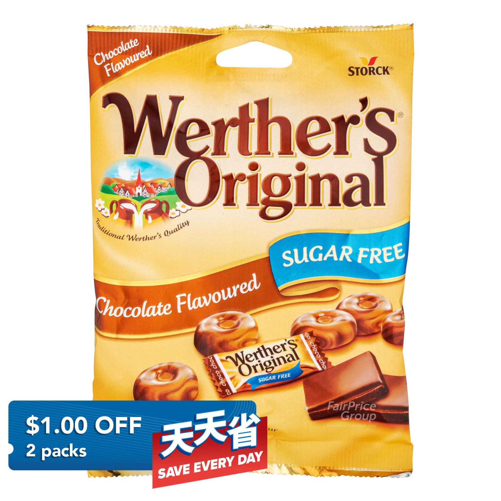 Storck Werther's Original Sugar Free Cream Candies - Chocolate | NTUC ...