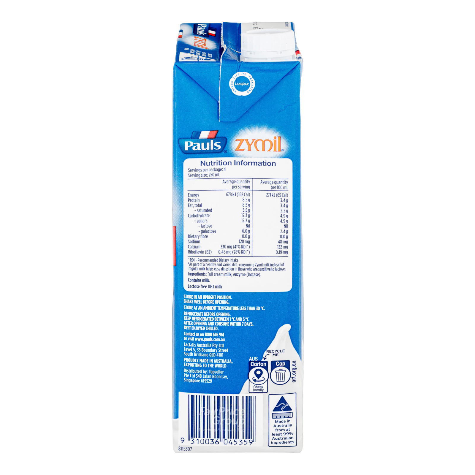 Paul's Zymil UHT Milk - Full Cream | NTUC FairPrice