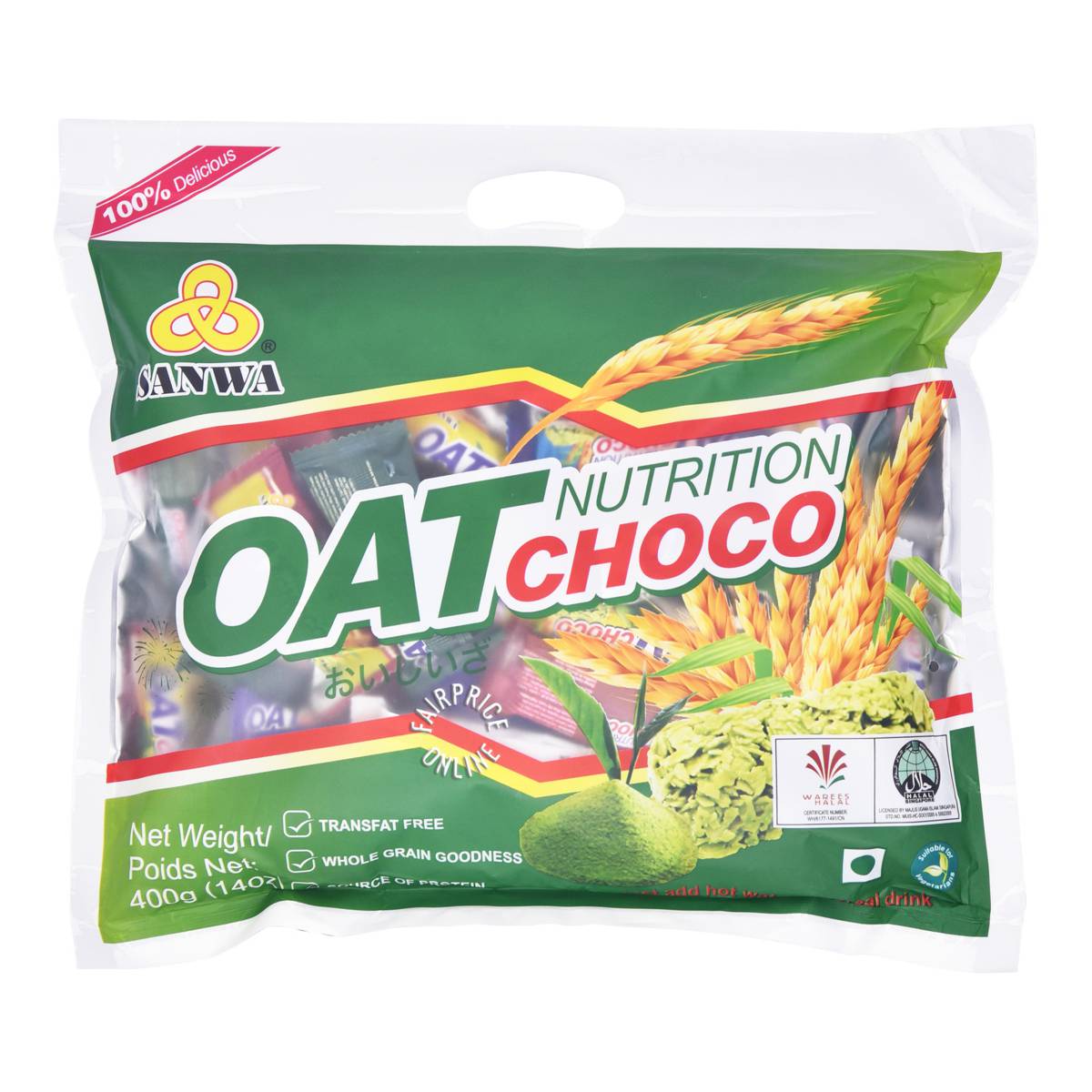 Sanwa Oat Nutrition Choco Snack - Green Tea | NTUC FairPrice