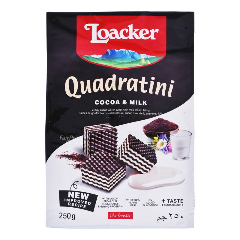 Loacker Quadratini Crispy Wafers - Cocoa & Milk | NTUC FairPrice