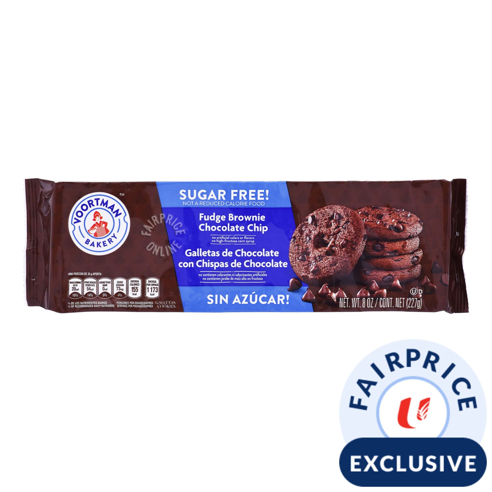 Voortman Sugar Free Cookies - Fudge Chocolate Chip | NTUC FairPrice