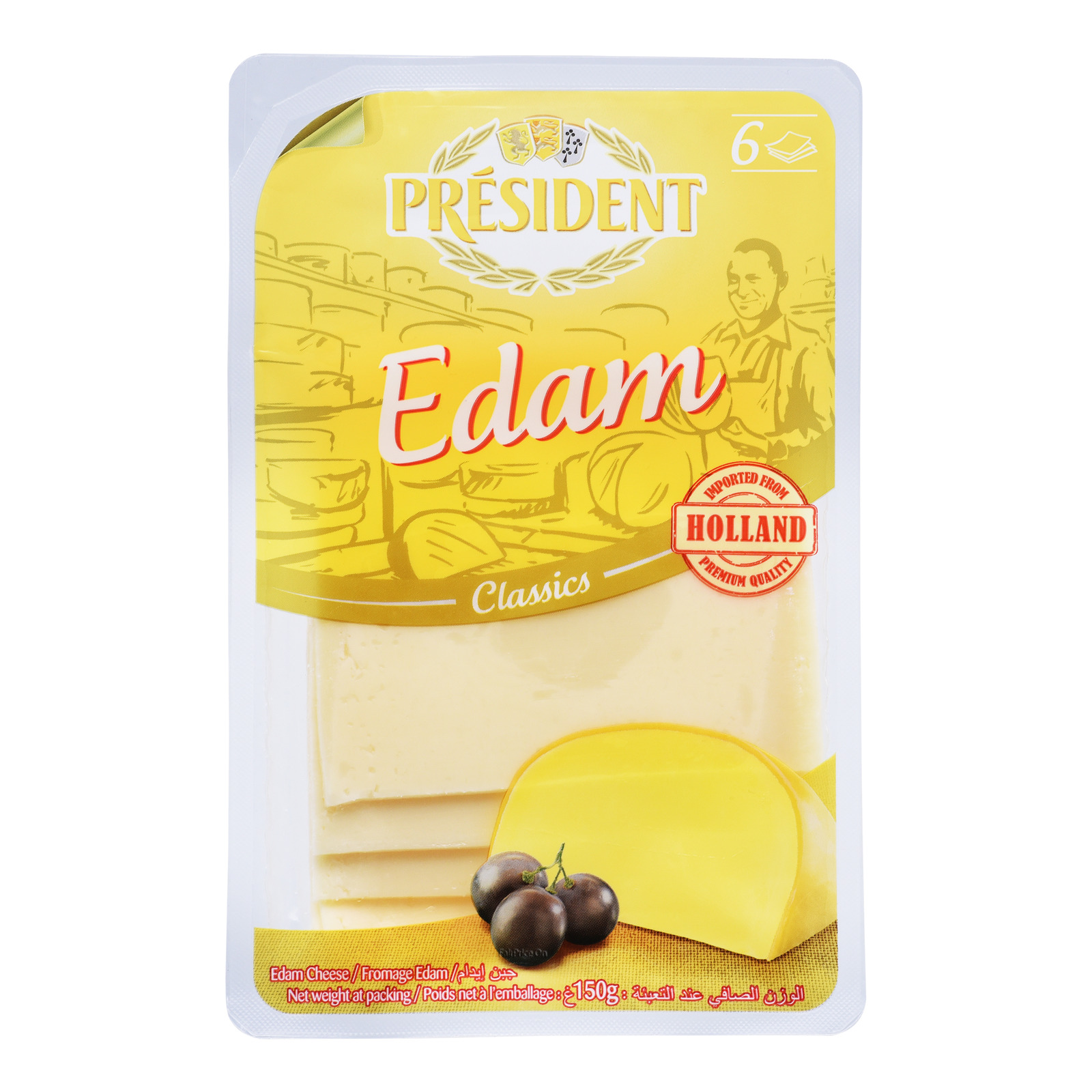 President Classics Cheese Slice - Edam | NTUC FairPrice