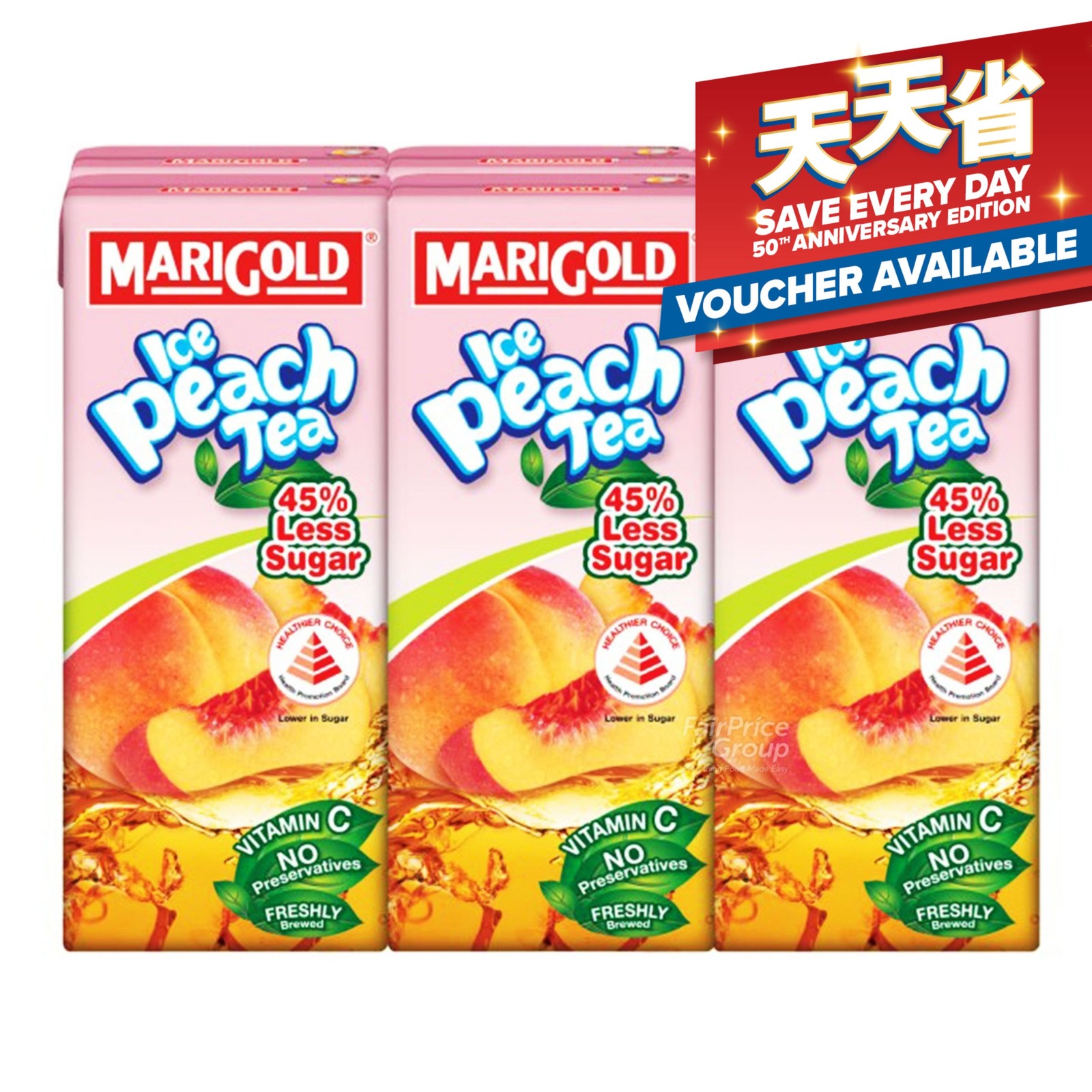 Marigold Packet Drink - Ice Peach Tea (Less Sweet) | NTUC FairPrice