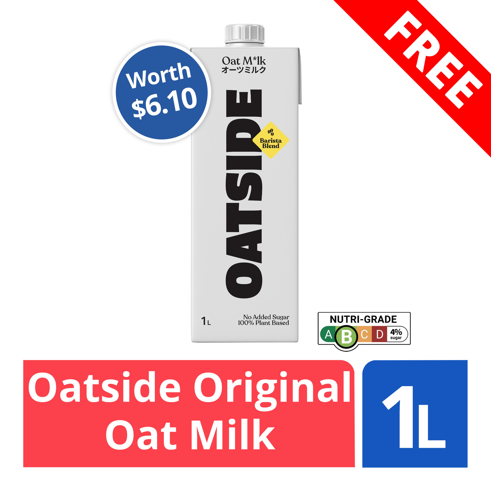 FREE Oatside Original Oat Milk 1L (worth $6.10) | NTUC FairPrice