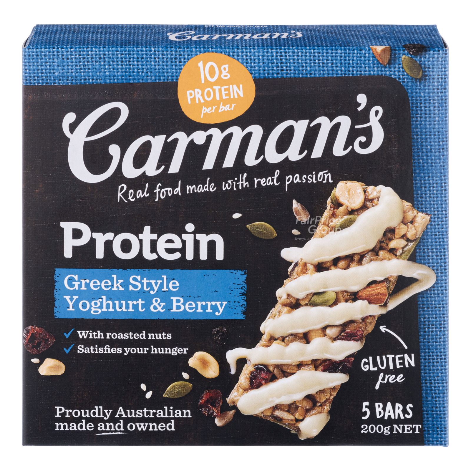 Carman's Gourmet Protein Bars - Greek Style Yoghurt & Berry | NTUC ...