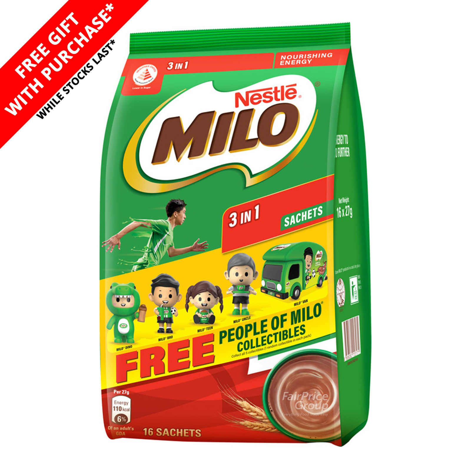 Milo 3 in 1 Instant Chocolate Malt Drink | NTUC FairPrice