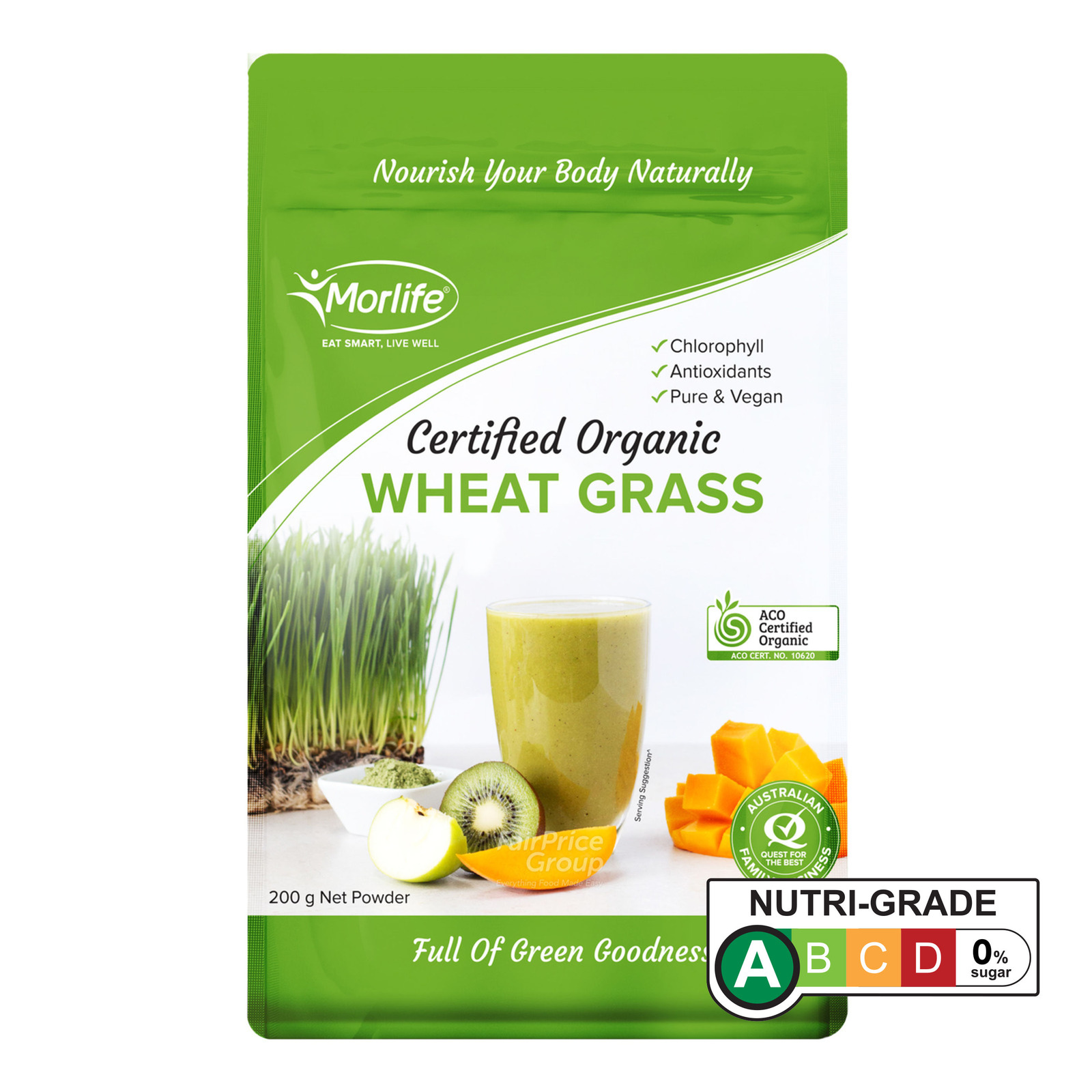 Morlife Phytofood Organic Powders - Wheat Grass | NTUC FairPrice