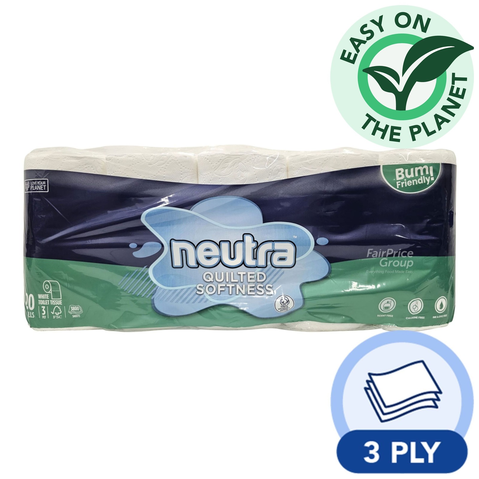 Neutra Bathroom Tissue Roll (3ply) | NTUC FairPrice
