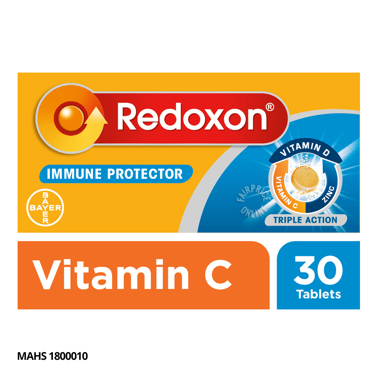 Redoxon Triple Action Vitamin C, D & Zinc Immunity Orange Effervescent ...