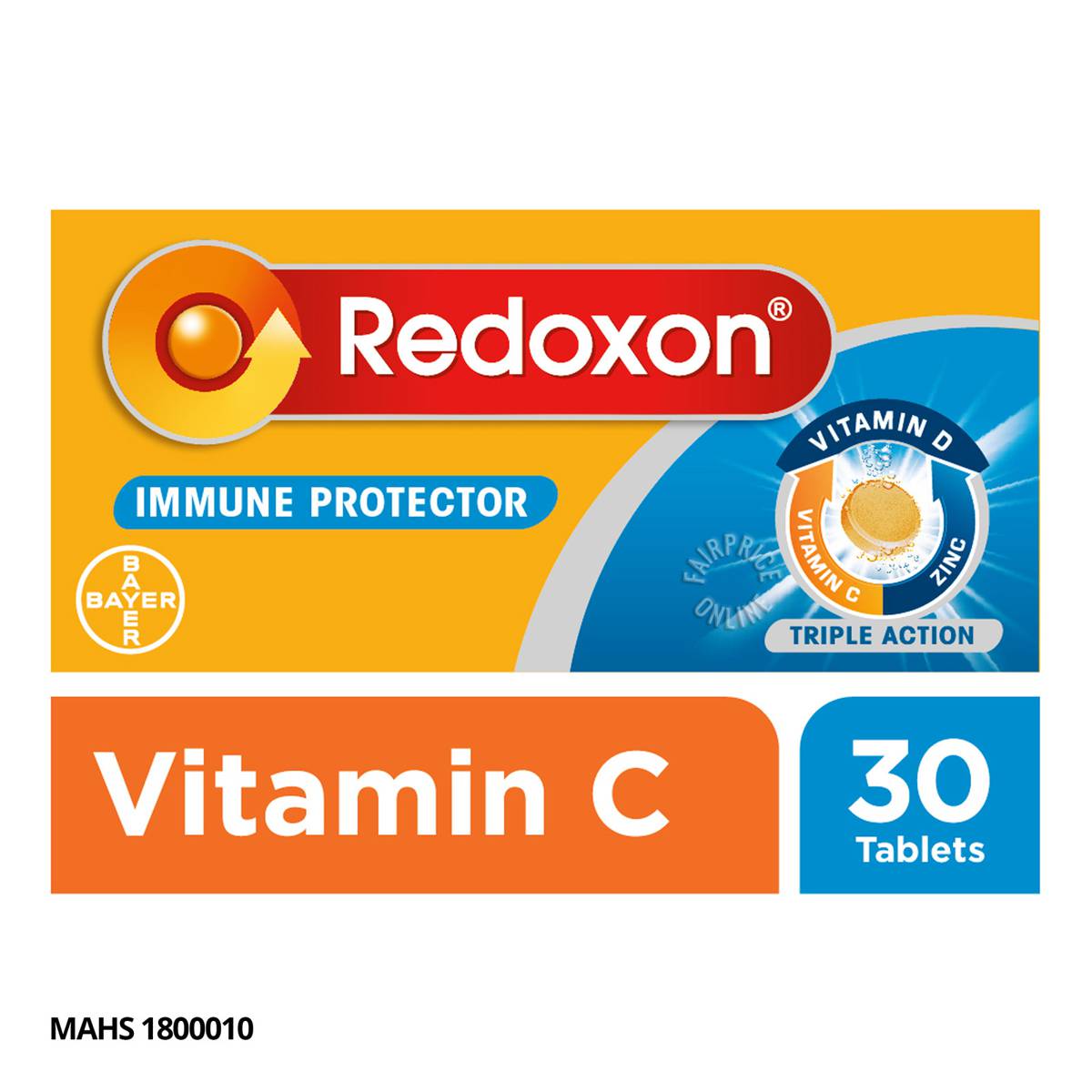 Redoxon Triple Action Vitamin C, D & Zinc Immunity Orange Effervescent ...