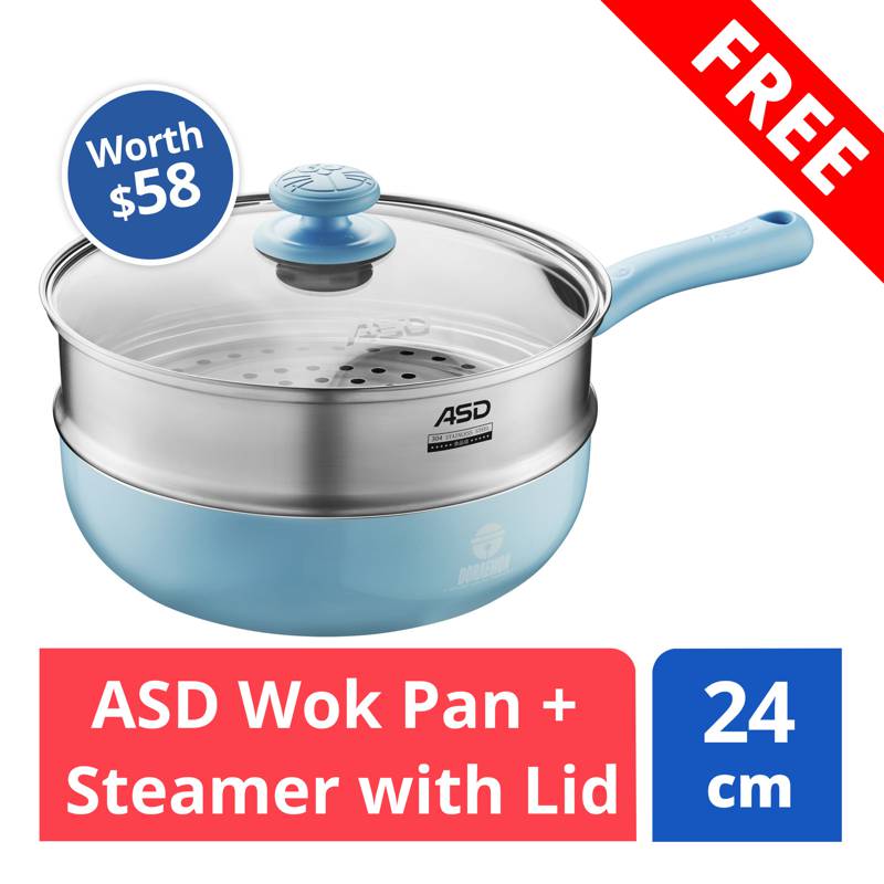 FREE ASD Wok Pan + Steamer with Lid (worth $58) | NTUC FairPrice