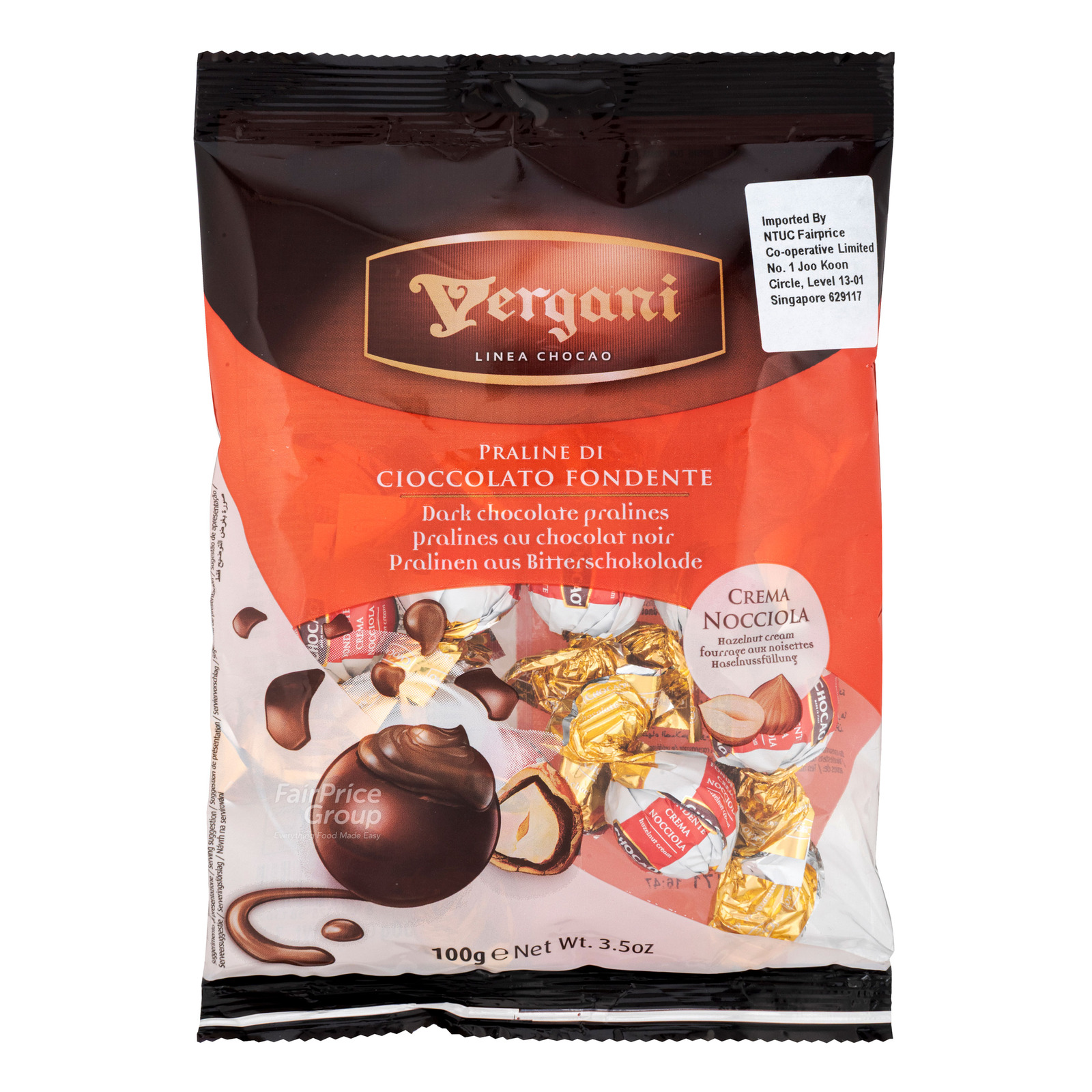 Vergani Chocao Chocolate - Halzenut with Dark Coating | NTUC FairPrice