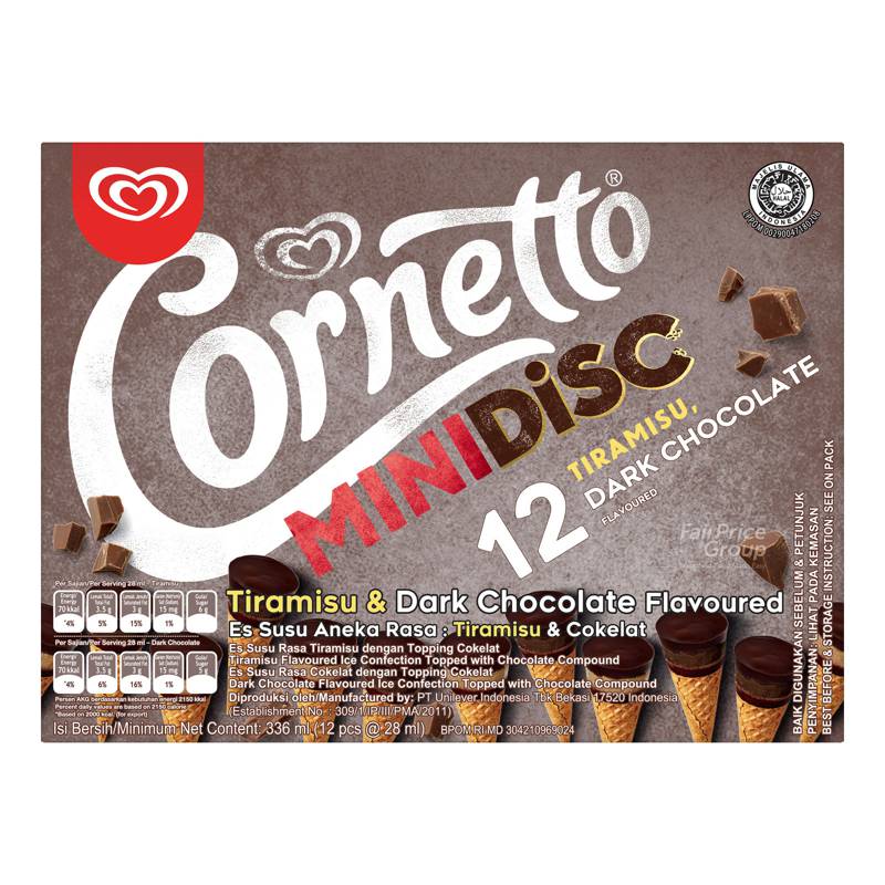 Cornetto Mini Ice Cream Cone - Tiramisu & Dark Chocolate | NTUC FairPrice