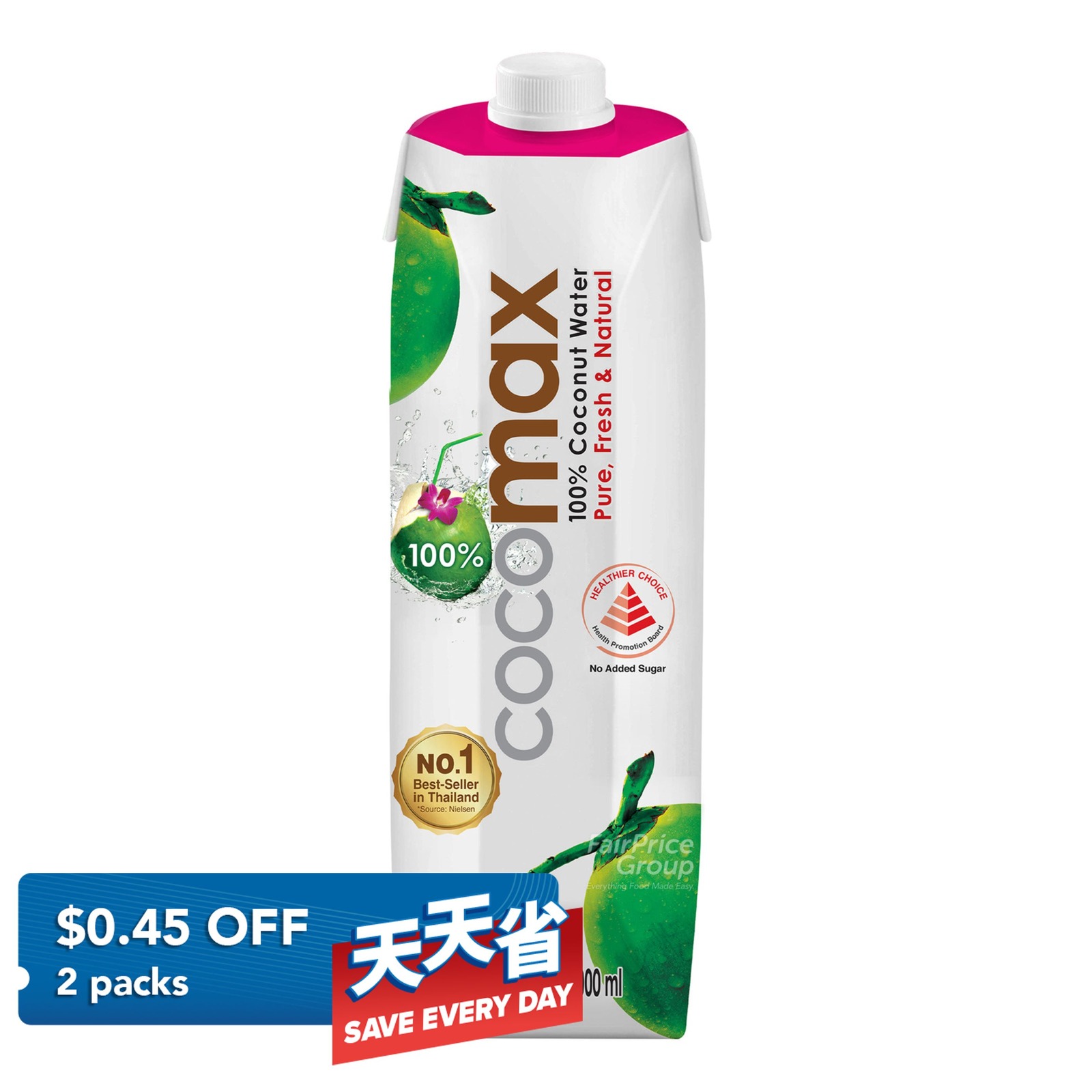 Cocomax 100% Coconut Bottle Water | NTUC FairPrice