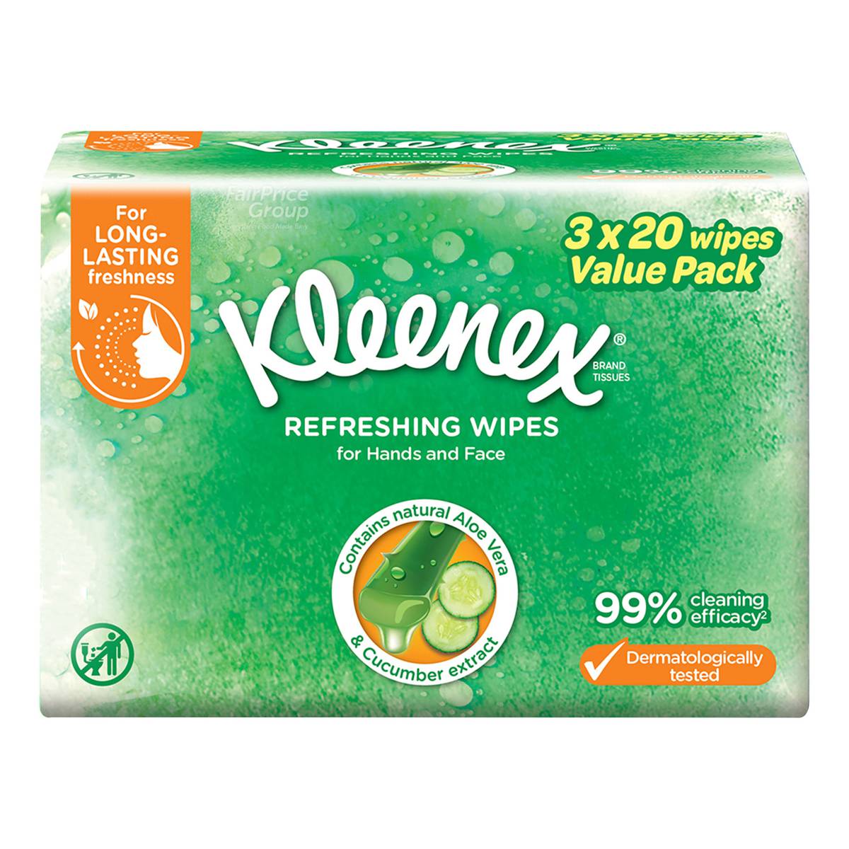 Kleenex Hand & Face Moist Wipes - Refreshing | NTUC FairPrice