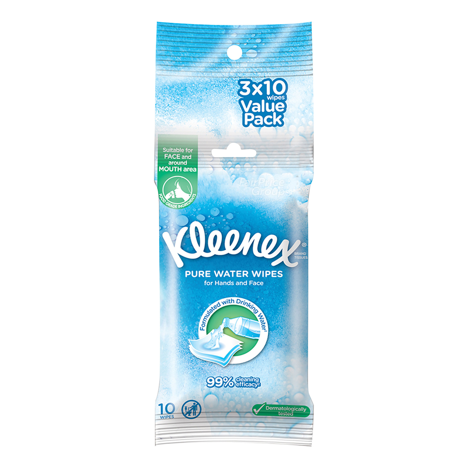 Kleenex Hand & Face Moist Wipes - Pure Water | NTUC FairPrice