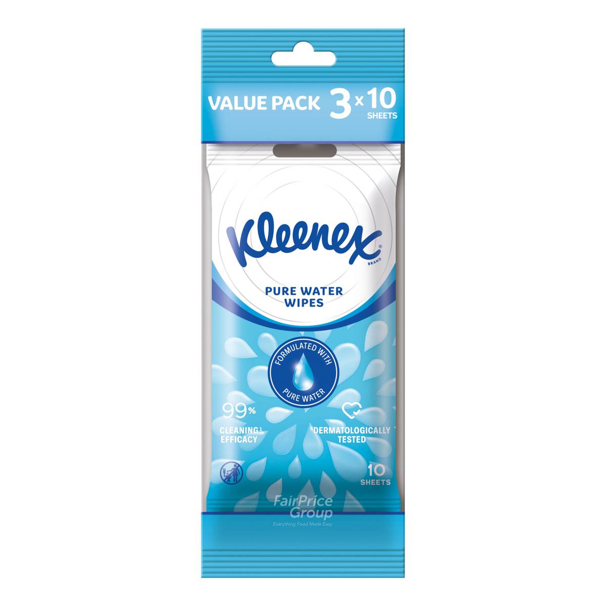 Kleenex Hand & Face Moist Wipes - Pure Water | NTUC FairPrice