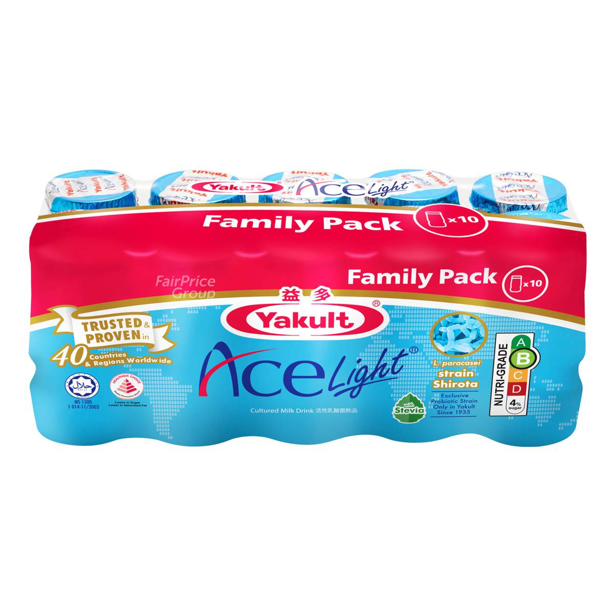 Yakult Cultured Milk Bottle Drink - Ace Light(FamilyPack) | NTUC FairPrice