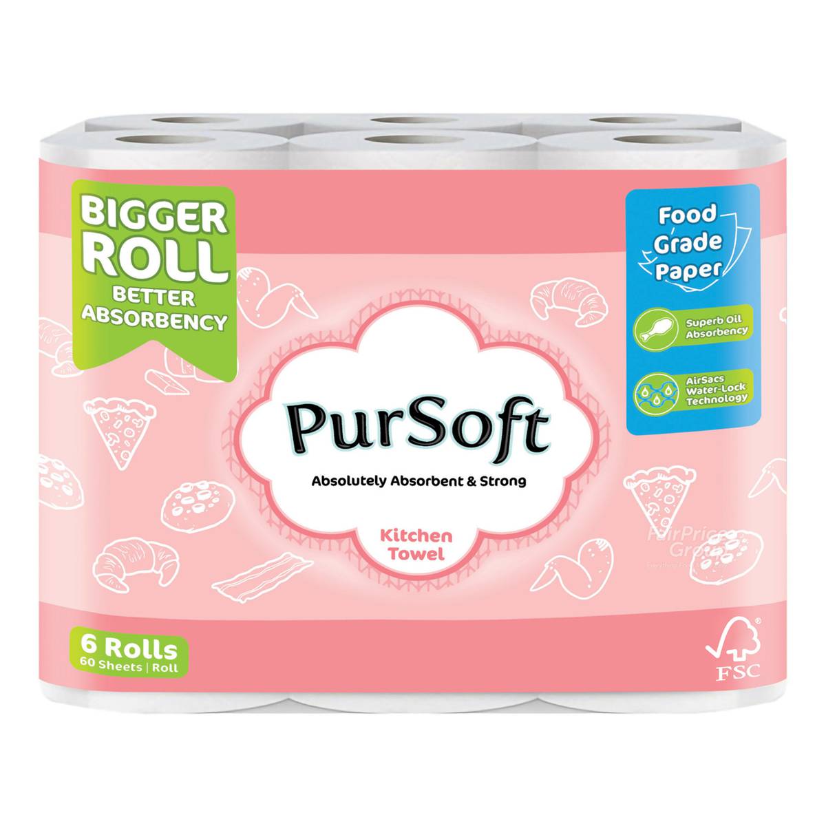 PurSoft Kitchen Towel Roll (2 ply) | NTUC FairPrice