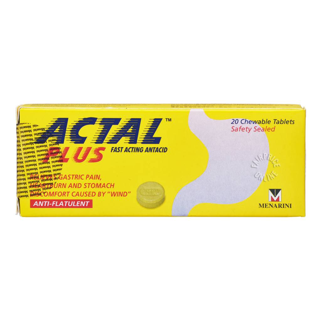 Actal Plus Fast Acting Antacid Chewable Tablets | NTUC FairPrice