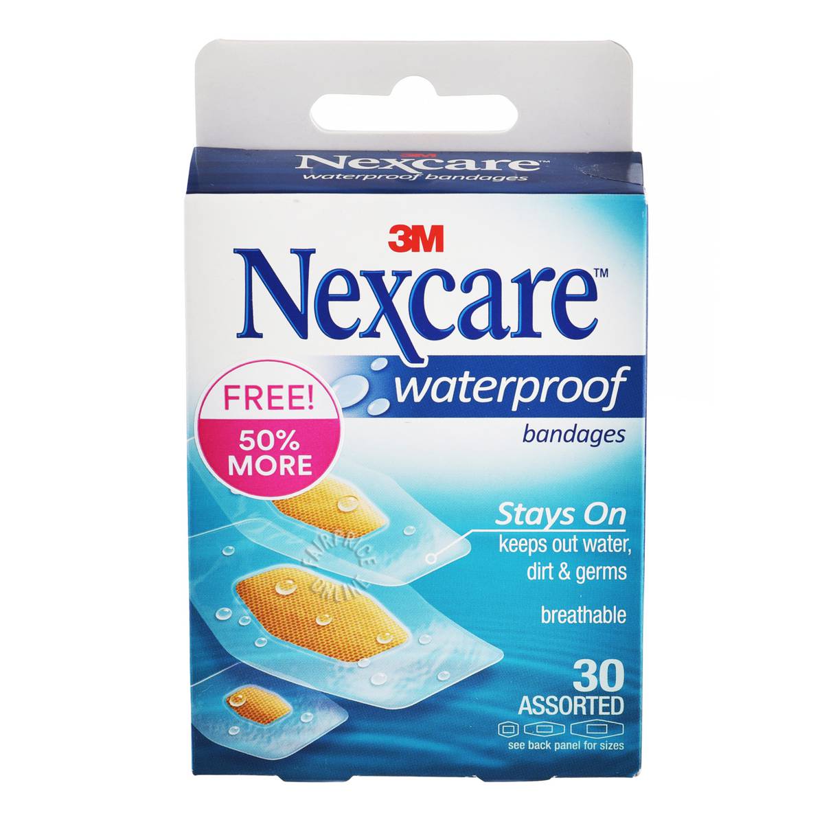 Nexcare Waterproof Bandages - Stays On (Assorted) | NTUC FairPrice