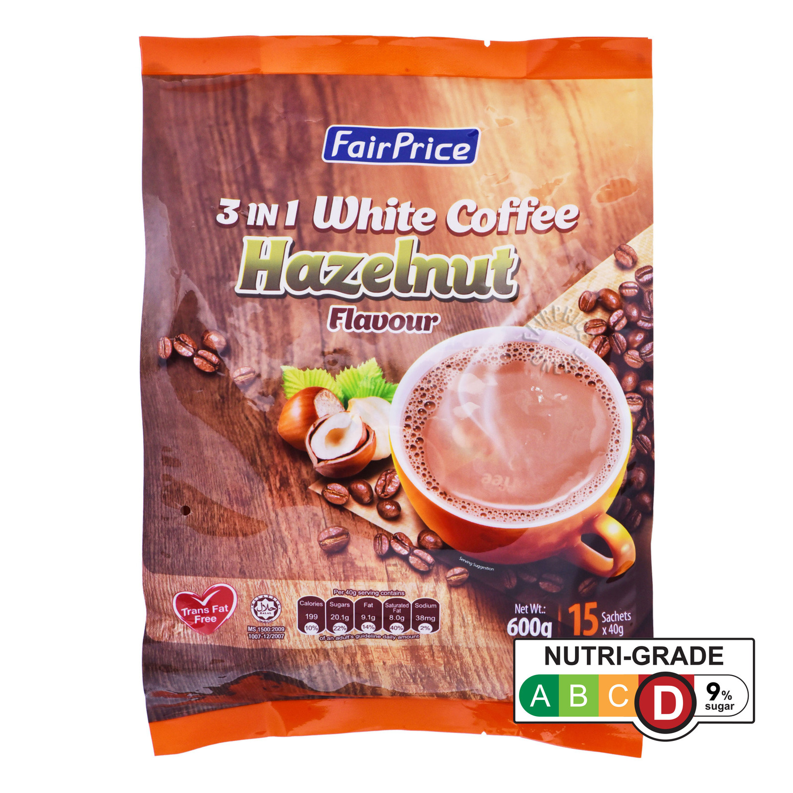 FairPrice 3 in 1 Instant White Coffee - Hazelnut | NTUC FairPrice
