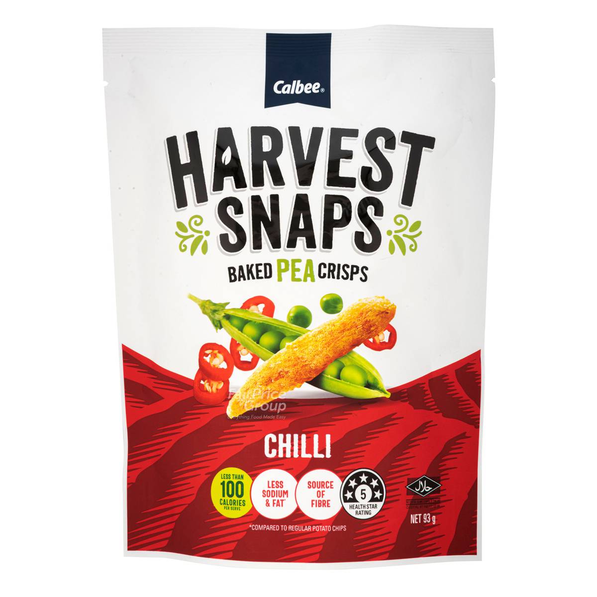 Calbee Harvest Snaps Baked Pea Crips - Chilli | NTUC FairPrice