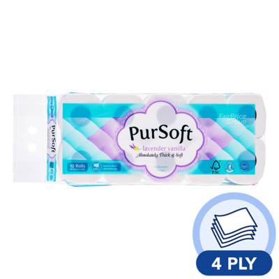PurSoft Bathroom Tissue - Lavender Vanilla (4 ply) | NTUC FairPrice