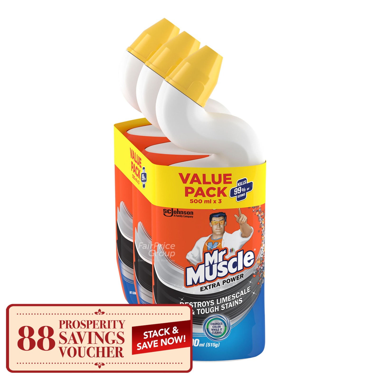 Mr Muscle Toilet Cleaner - Extra Power (Value Pack) | NTUC FairPrice