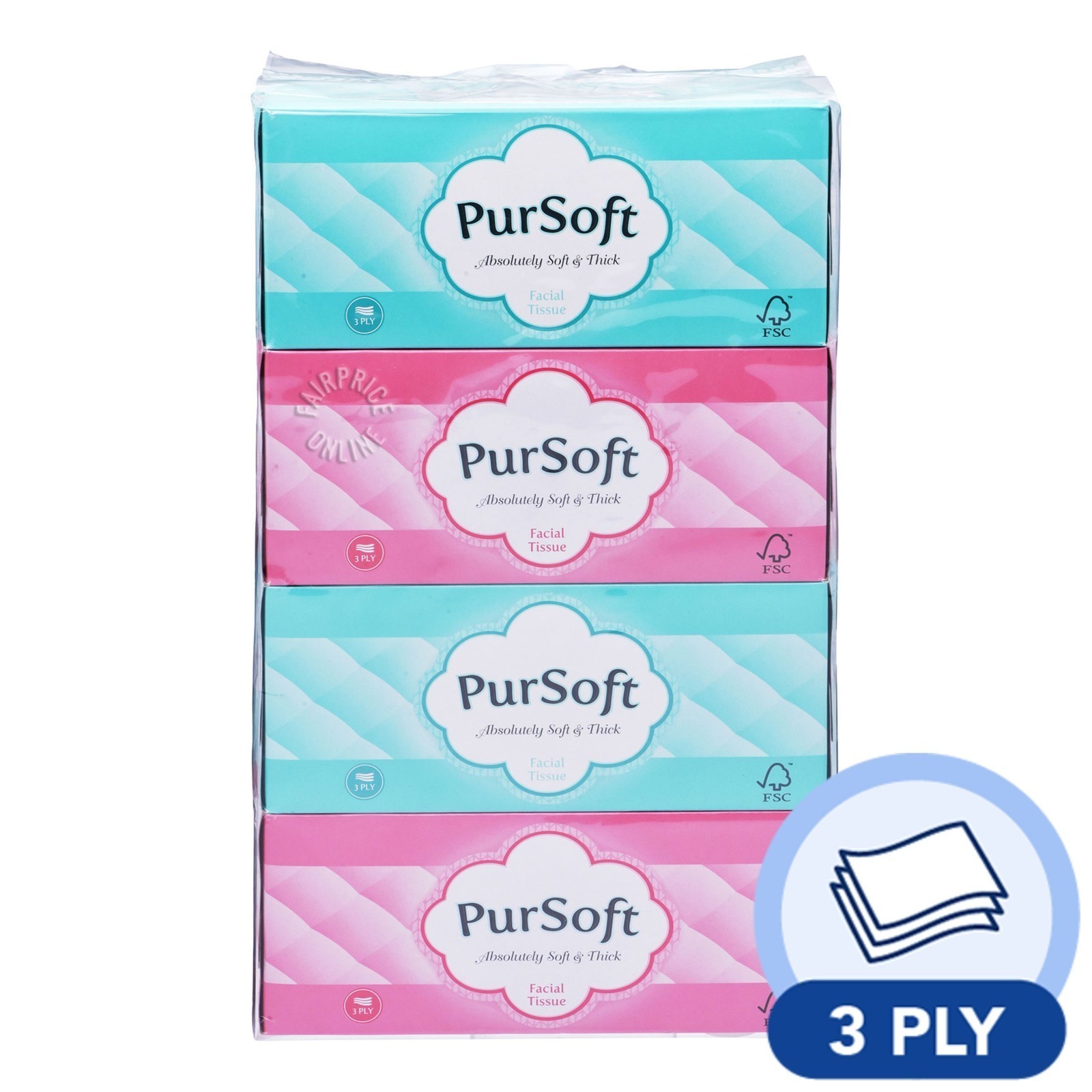 PurSoft Facial Tissue Box (3 ply) | NTUC FairPrice