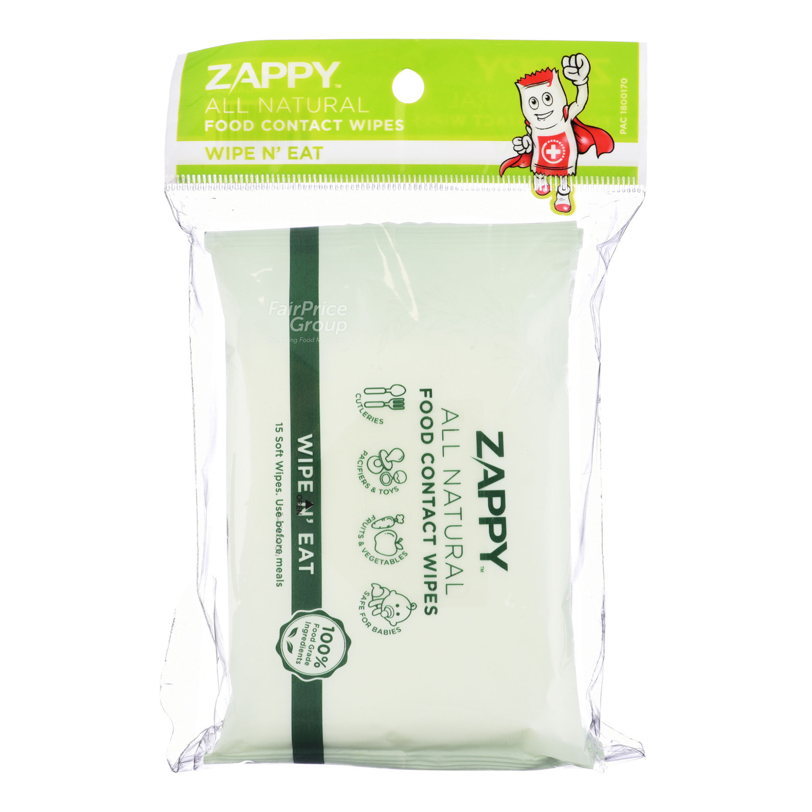 Zappy All Natural Food Contact Wipes - Wipe N' Eat | NTUC FairPrice