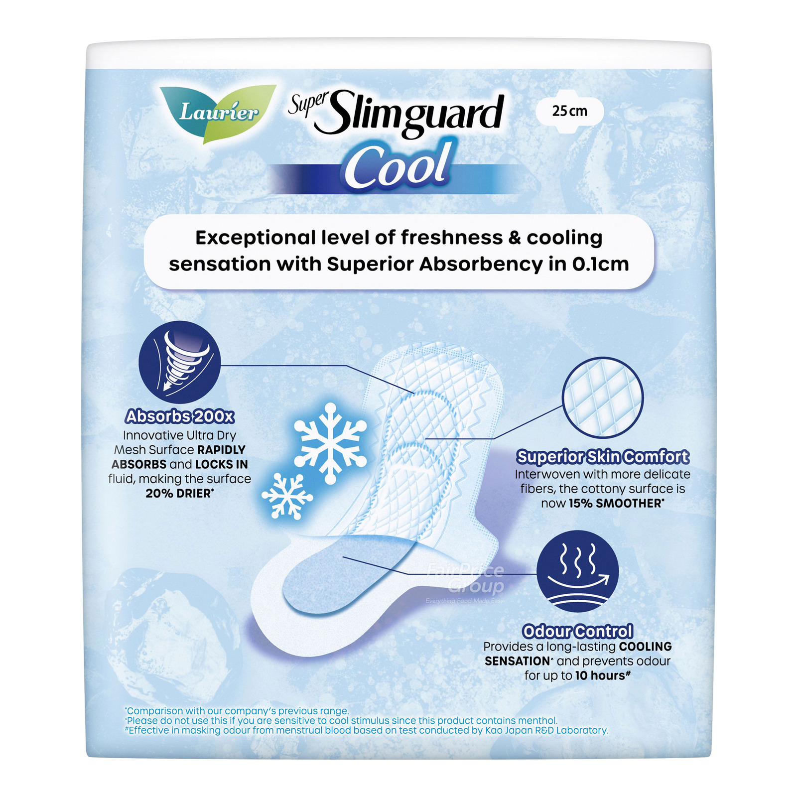 Laurier Super Slimguard Cool Day Pads - 25cm | NTUC FairPrice