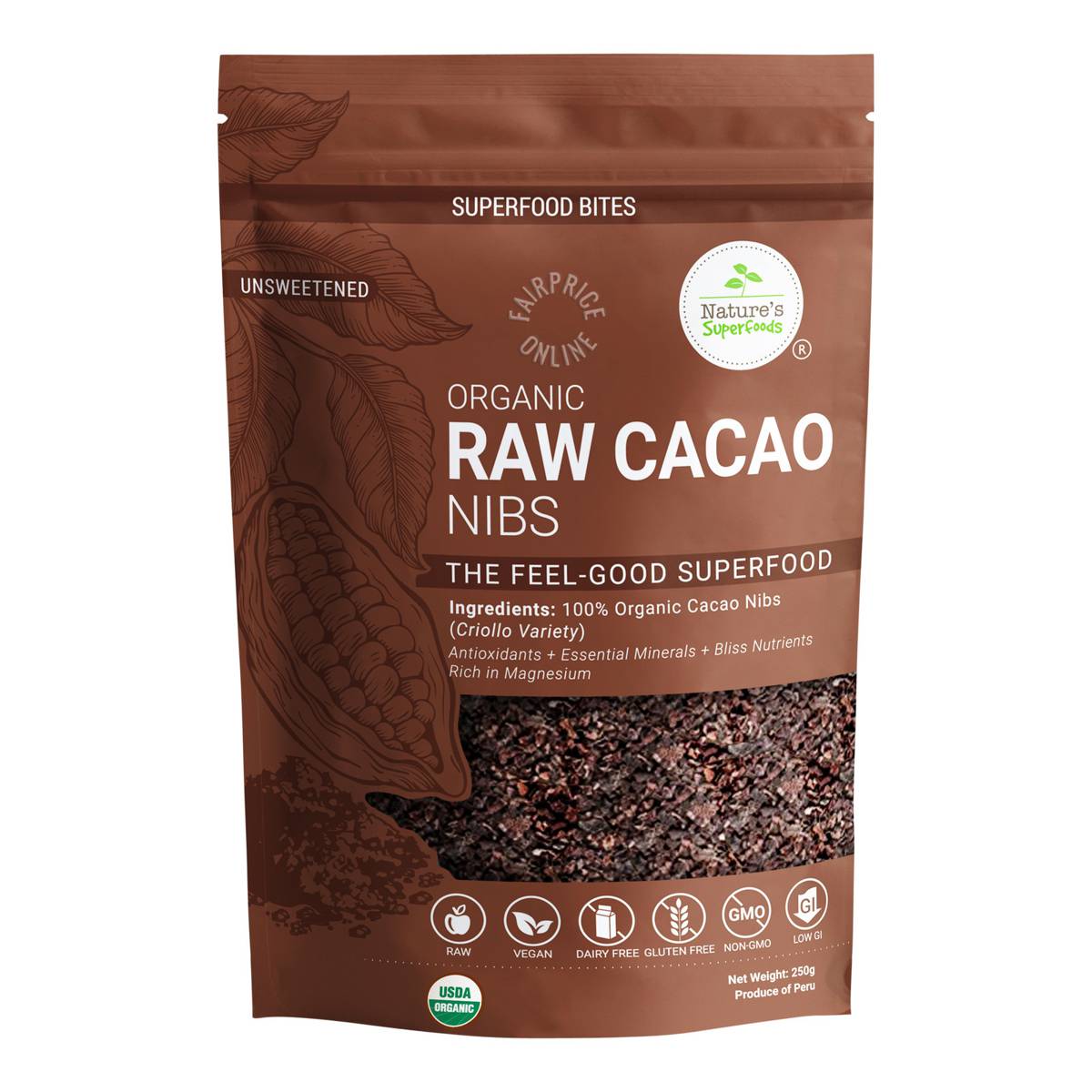 Nature's Superfood Organic Raw Cocoa Nibs - Unsweetened | NTUC FairPrice