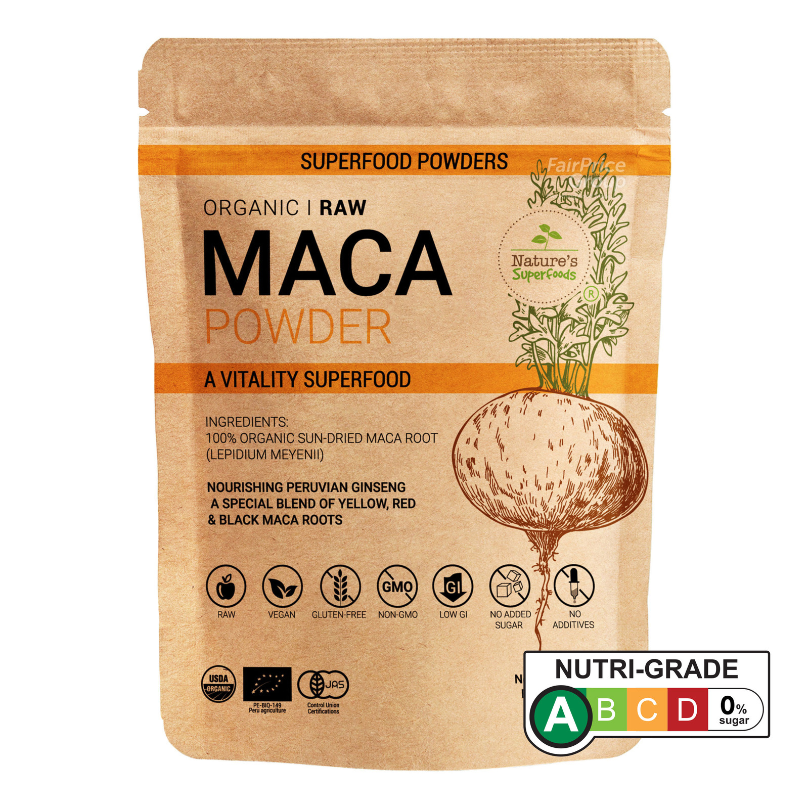 Nature's Superfoods Organic Raw Powders - Maca | NTUC FairPrice