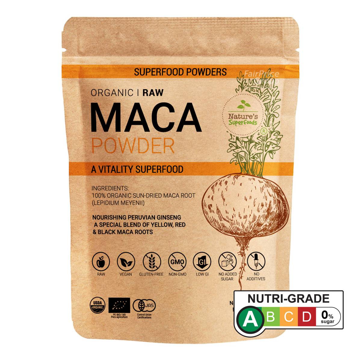 Nature's Superfoods Organic Raw Powders - Maca | NTUC FairPrice