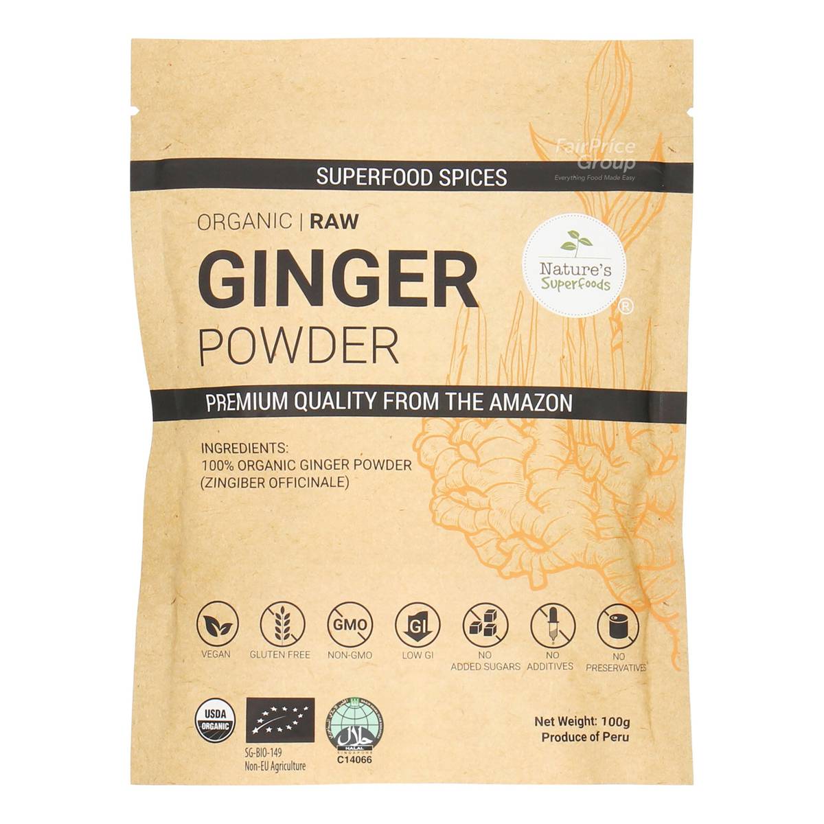 Nature's Superfoods Organic Raw Powder - Ginger | NTUC FairPrice
