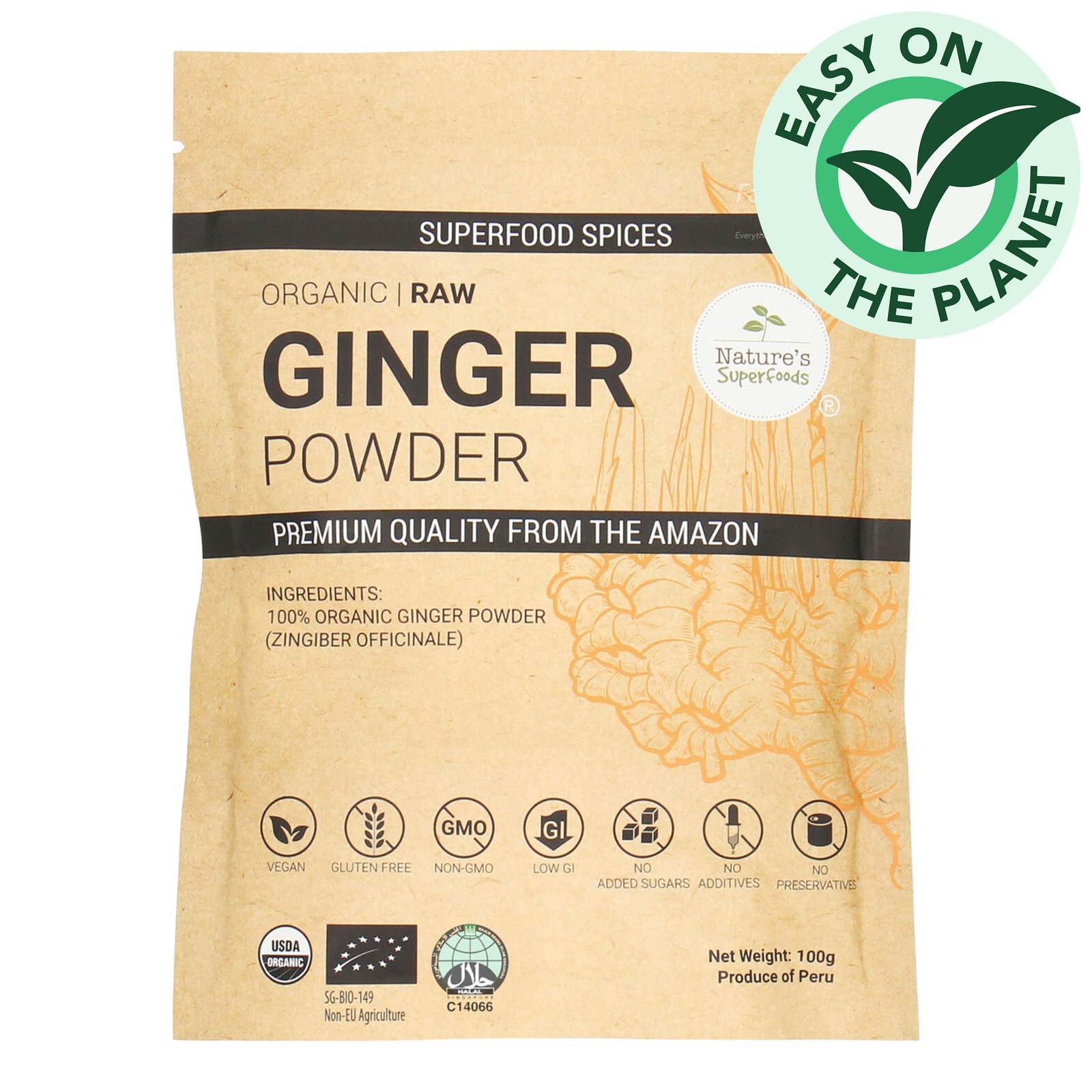 Nature's Superfoods Organic Raw Powder - Ginger | NTUC FairPrice