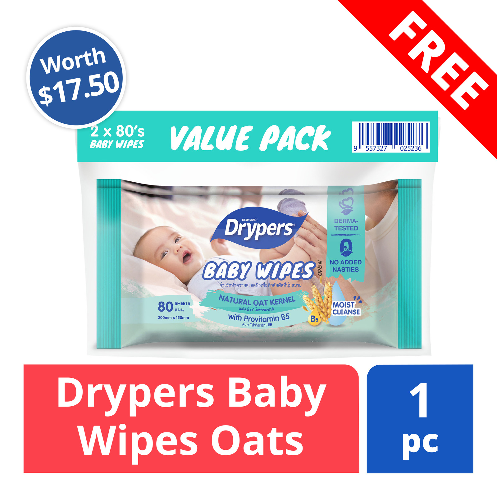 FREE Drypers Baby Wipes (worth $17.50) | NTUC FairPrice